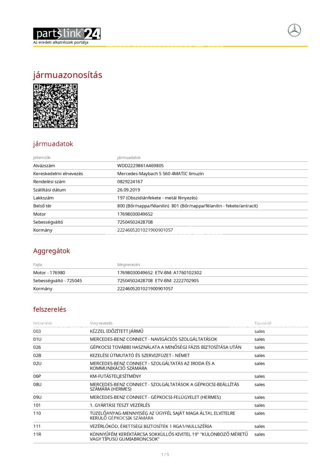 Eladó MERCEDES-MAYBACH S560 Sedan (2019) | Használtauto.hu