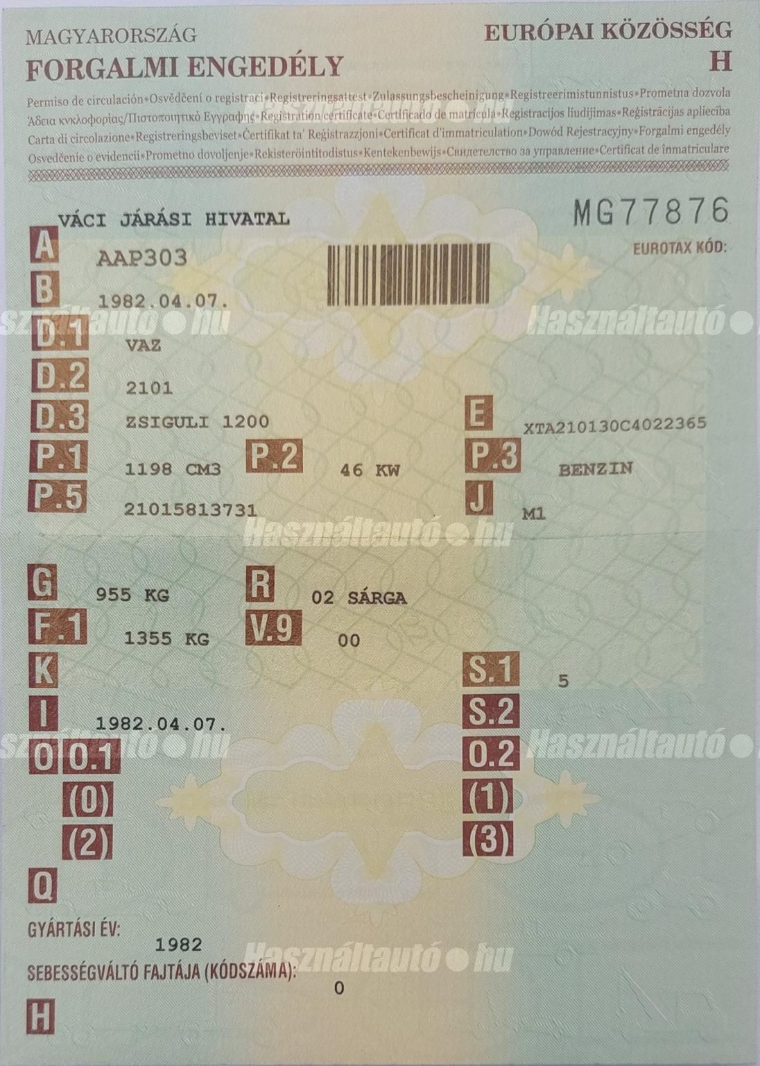 Eladó LADA 2101 Sedan (1982) | Használtauto.hu