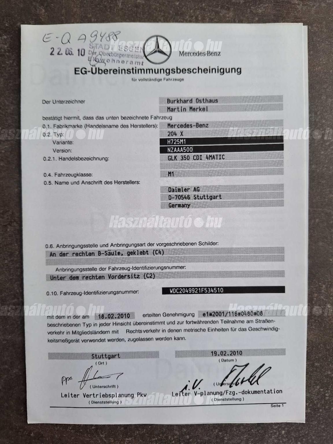 Eladó MERCEDES-BENZ GLK 350 Városi terepjáró (crossover) (2010 ...